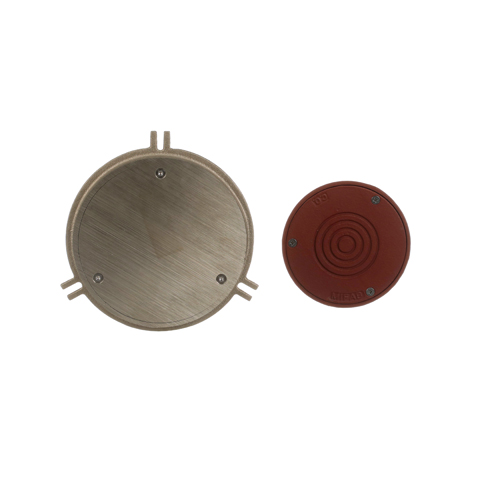 Plumbing Line Cleanout with Round Nickel Bronze Wall Access Panel