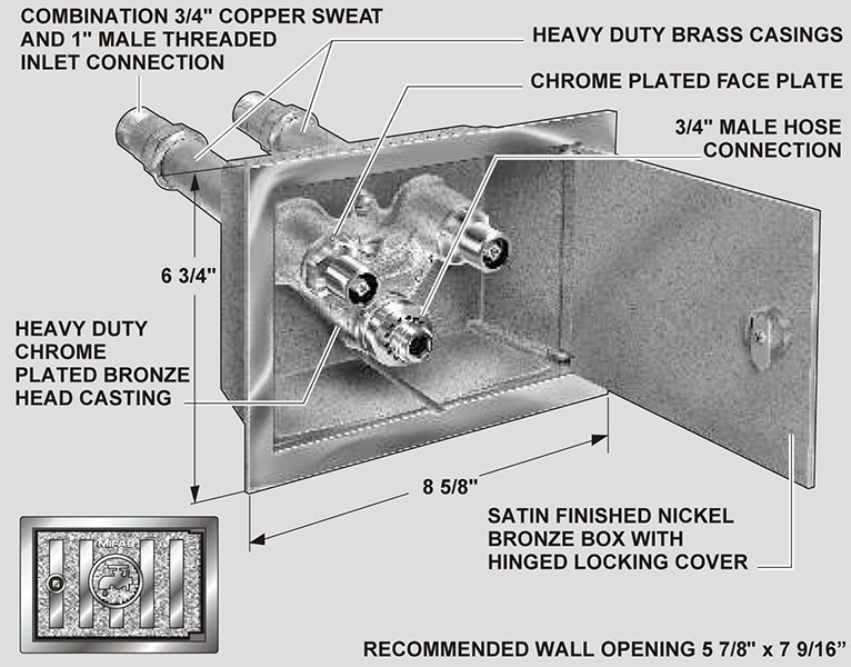 MHY-45-Hot and Cold Encased Non Freeze Wall Hydrant